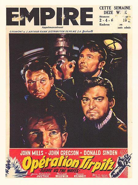 Above Us The Waves 1955 4 X Uk Press Stills Rare John Millsjohn Gregsondonald Sinden Ww2